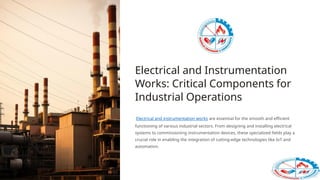 Electrical and instrumentation works in 2024 | PPTX