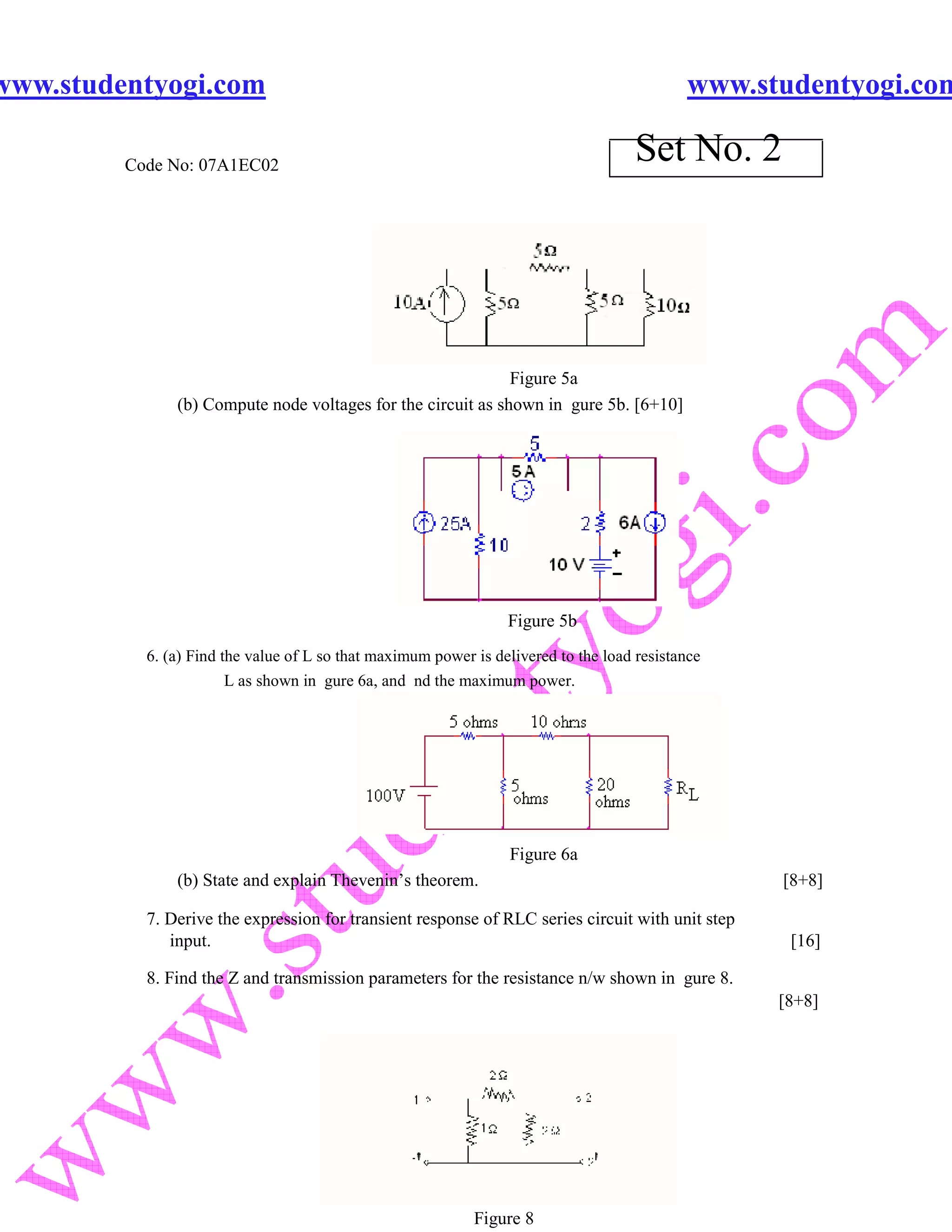 Electrical Circuits Analysis Jntu Model Paper{Www.Studentyogi.Com} | PDF