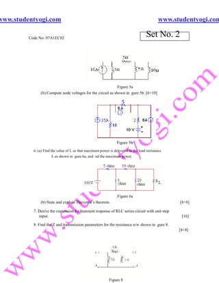 Electrical Circuits Analysis Jntu Model Paper{Www.Studentyogi.Com} | PDF