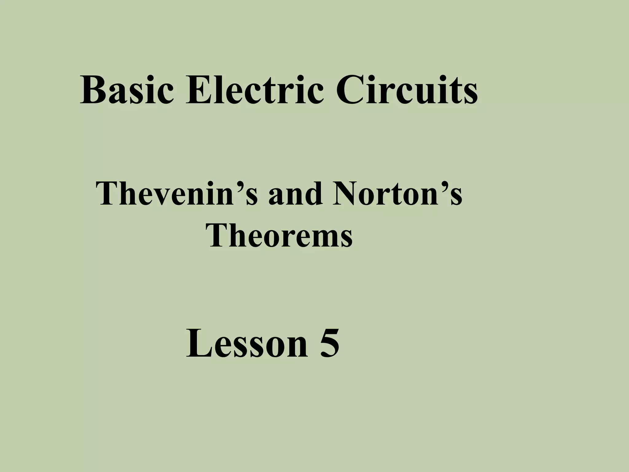Thevenin And Nortons Theorem Ppt Computer Networking Computing