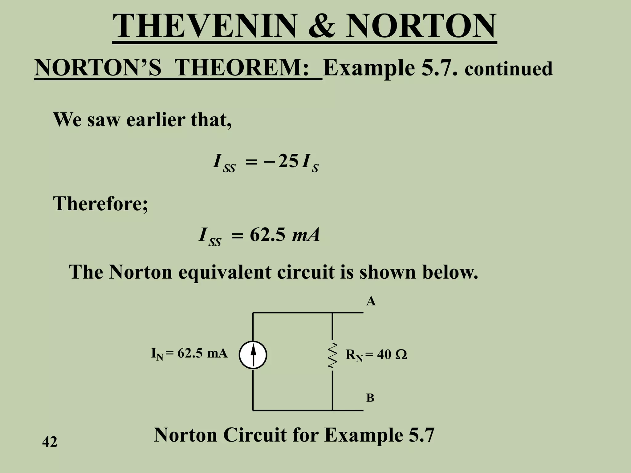 Thevenin and Norton's theorem | PPT
