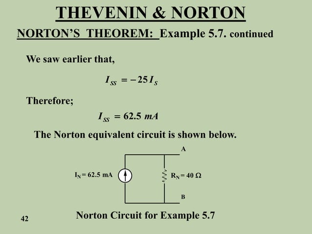 Thevenin and Norton's theorem