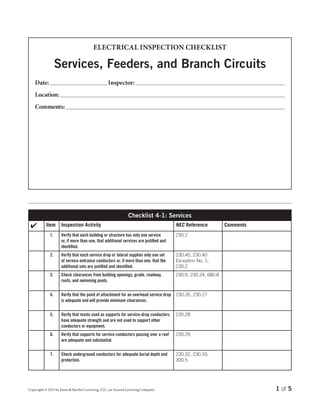 Electrical inspection-checklists | PDF