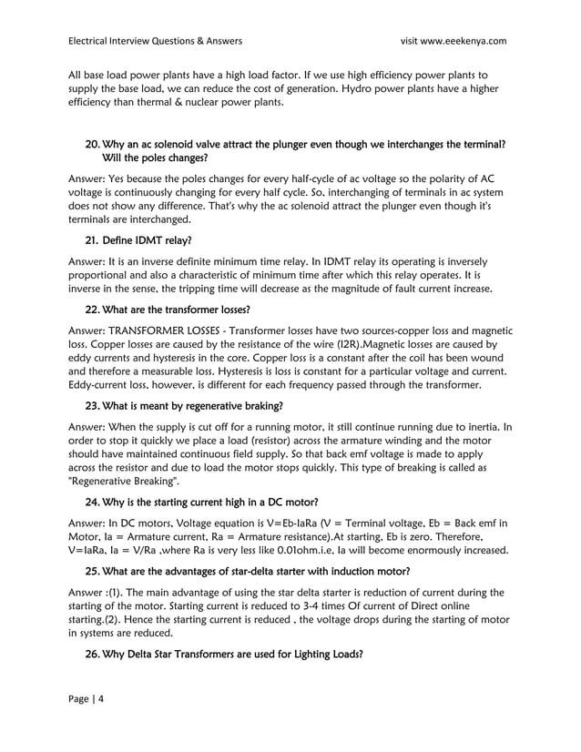 Electrical interview-questions-answers | PDF