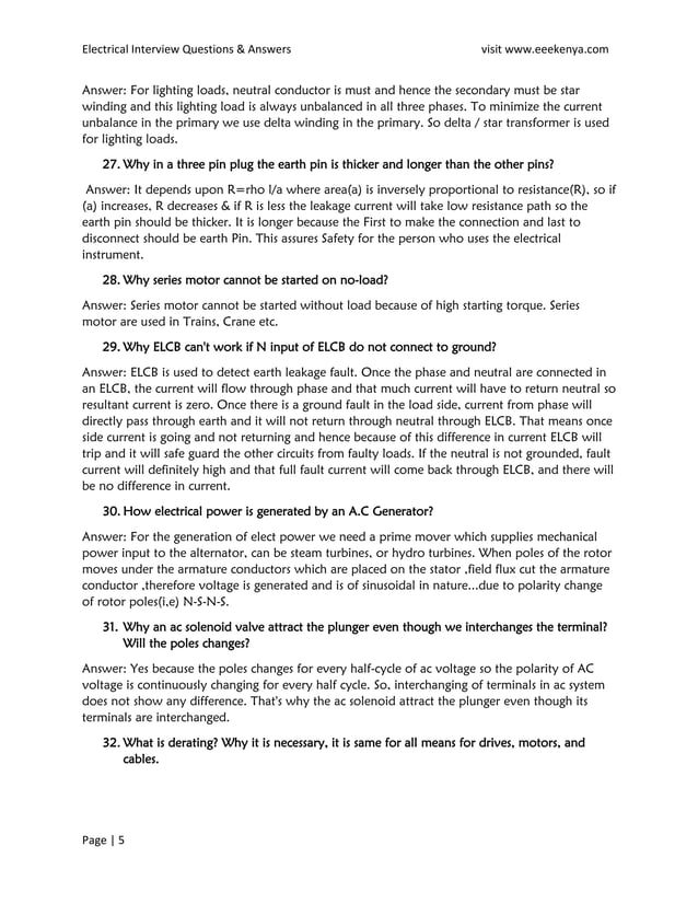 Electrical interview-questions-answers | PDF