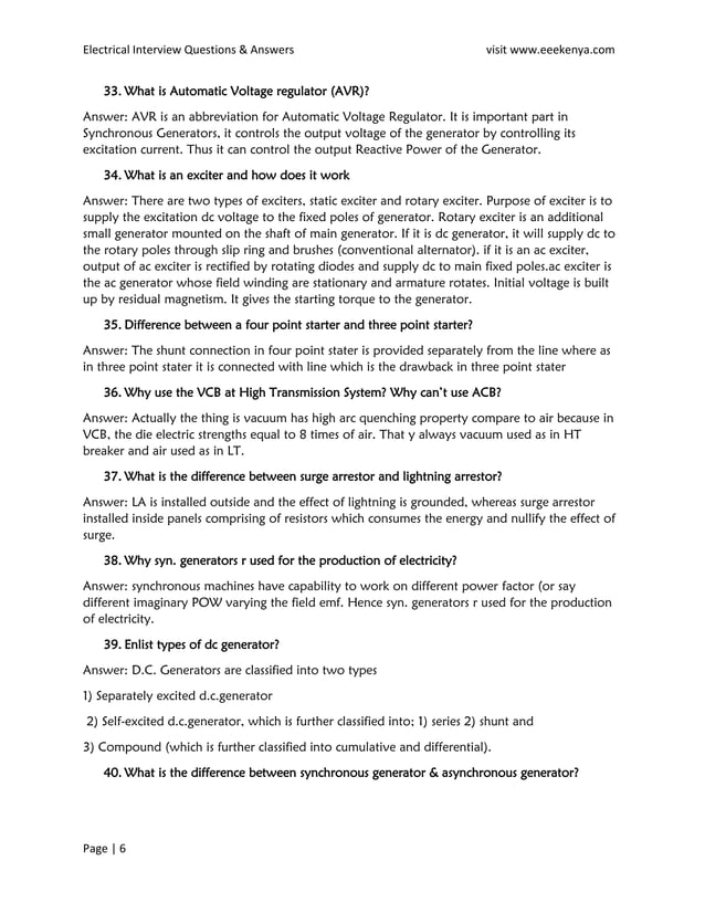 Electrical interview-questions-answers | PDF