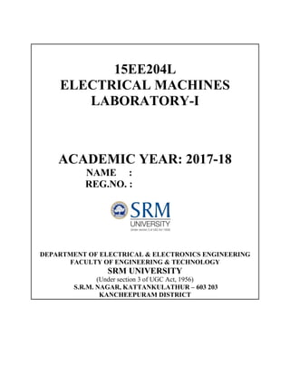 Electrical machines-lab-i-ee0209 | PDF