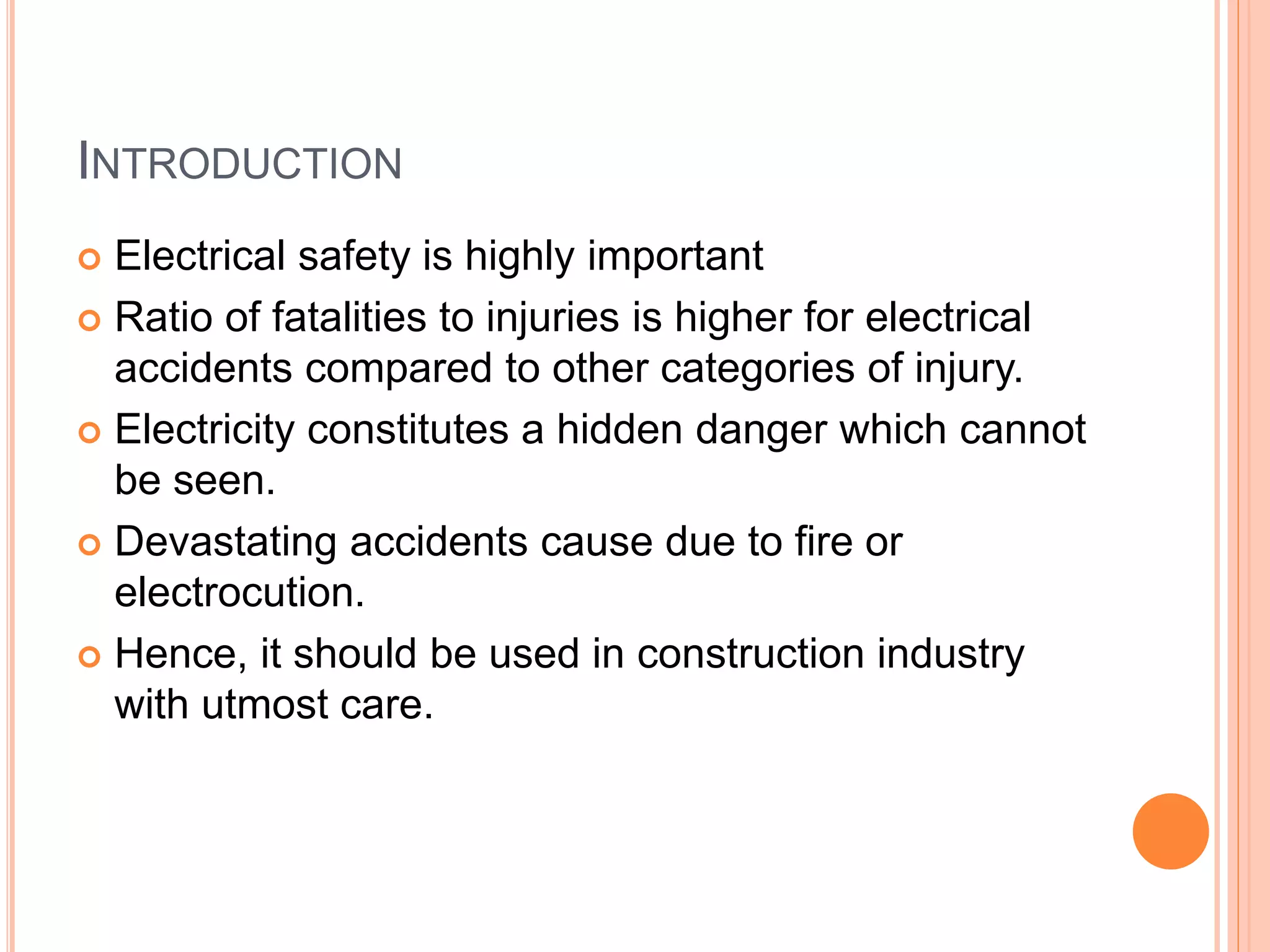 Electrical safety in construction | PPTX