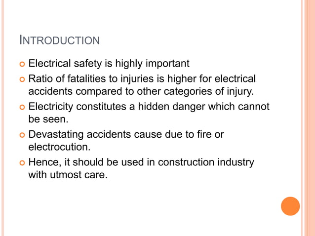 Electrical safety in construction | PPTX