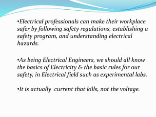 Electrical safety principles | PPTX | Science