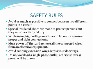 Electrical safety principles | PPTX | Science