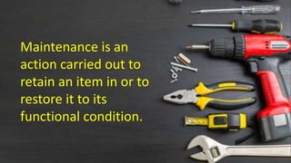 Electrical and hydraulic tools maintenance procedure | PPTX