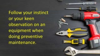 Electrical and hydraulic tools maintenance procedure | PPTX