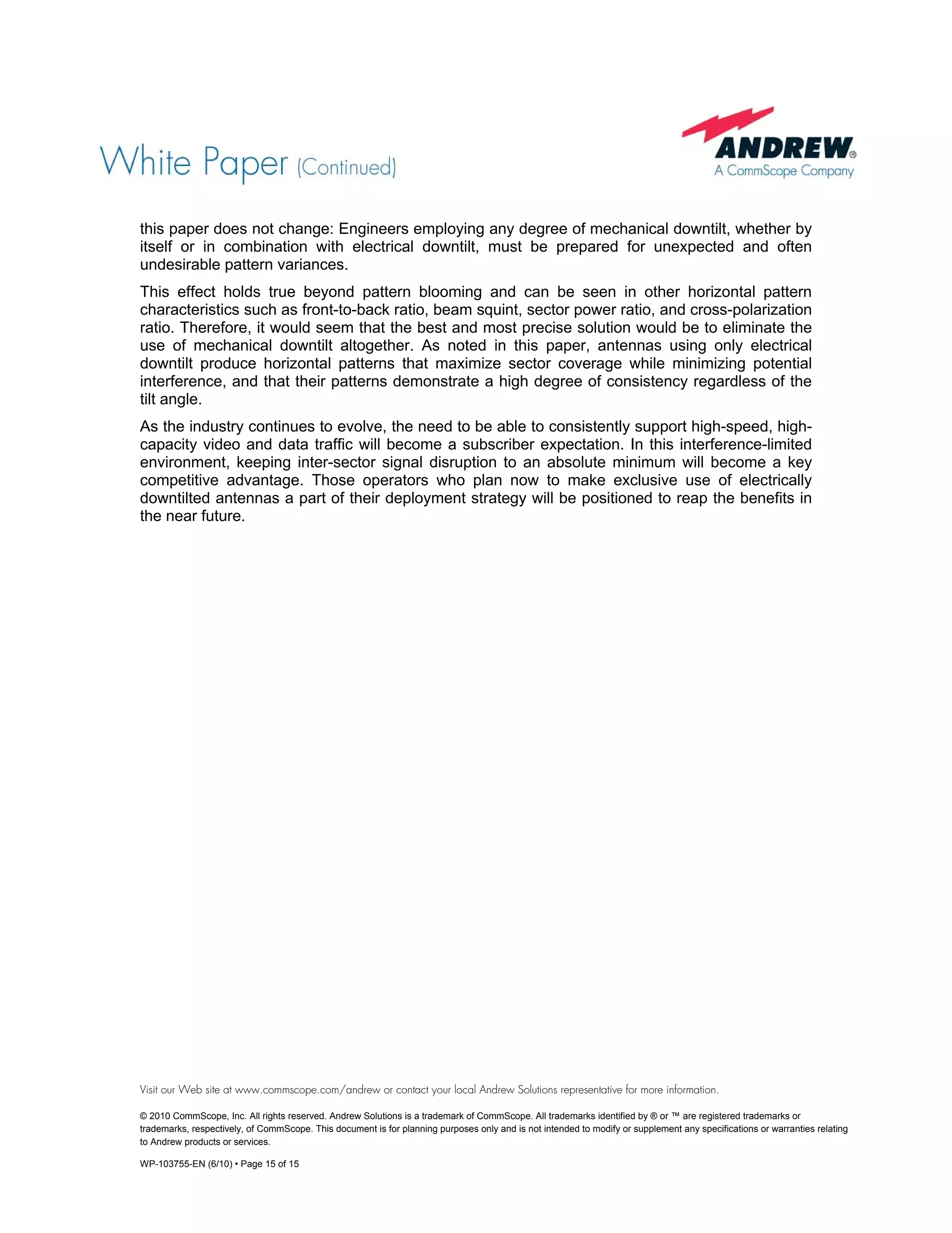 Electrical and mechanical_downtilt_effect_on_pattern_performance | PDF