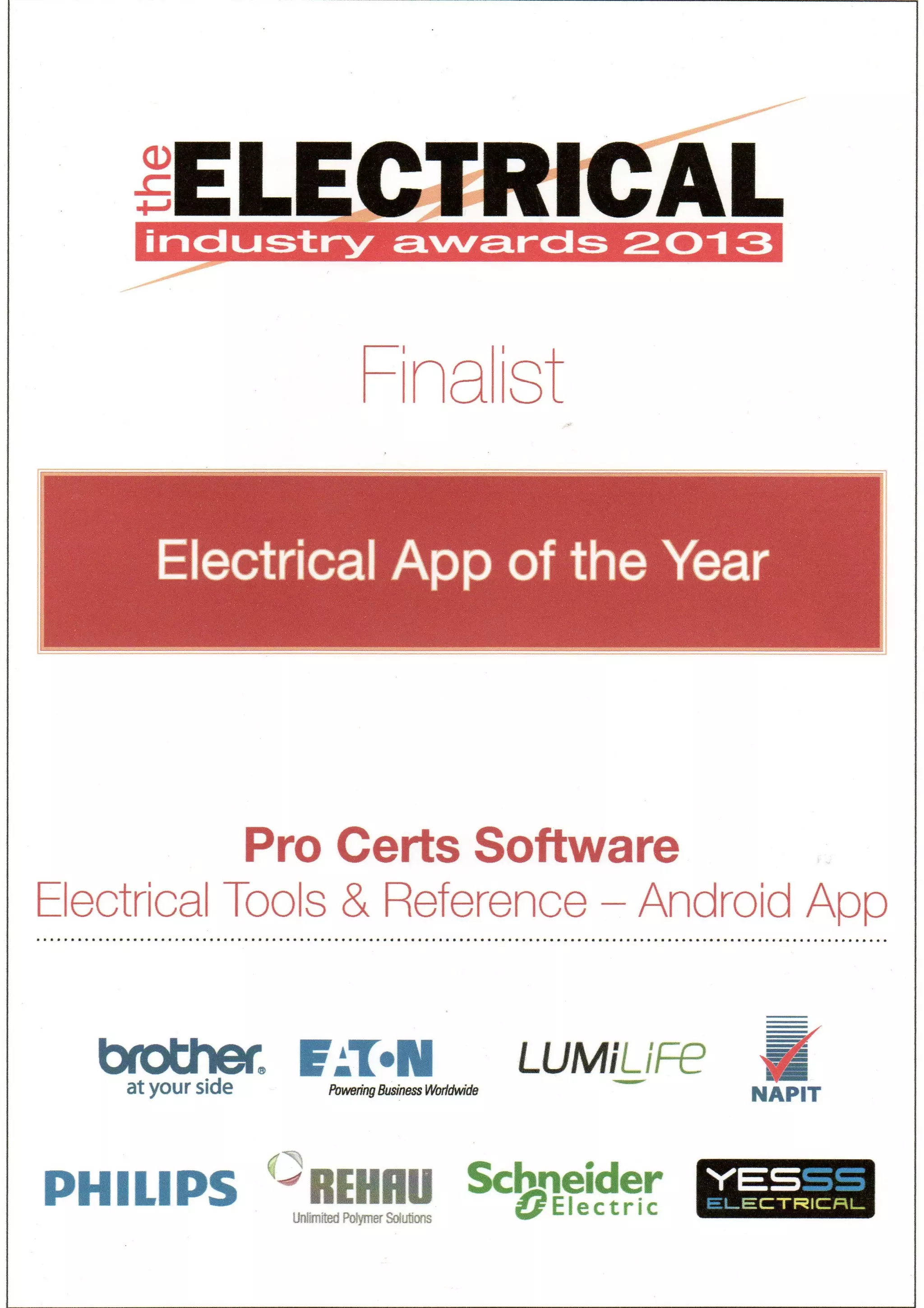 Electrical App for the Year Finalist 2013 | PDF | Technology Industry ...