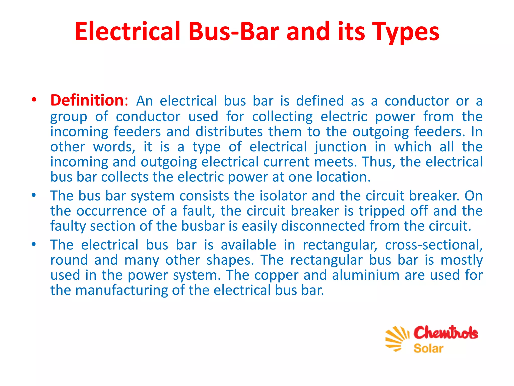 Electrical bus bar and its types | PDF