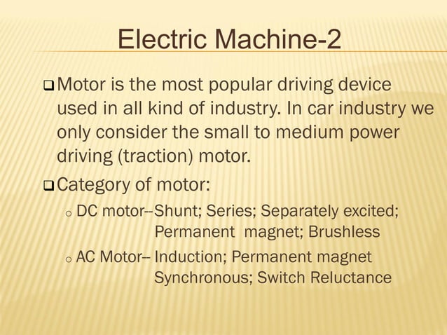 Introduction of Electrical Car Driving System | PPT