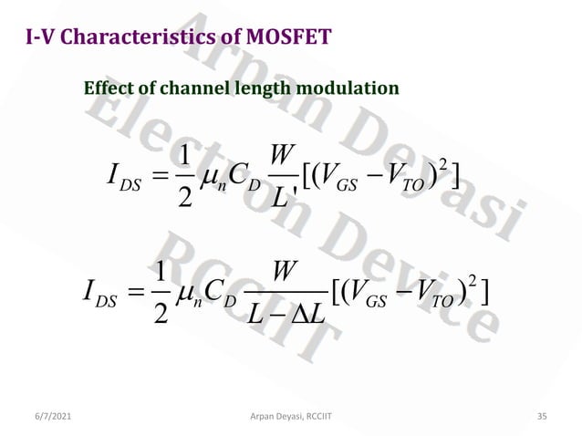 Electrical characteristics of MOSFET | PDF | Consumer Electronics | Technology & Computing