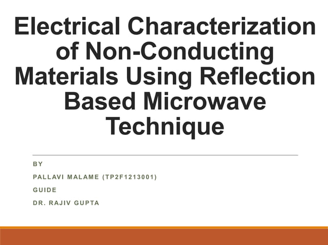 Electrical characterization of non conducting materials using ...