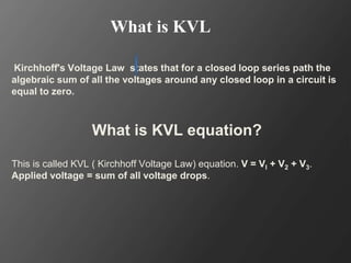 Kirchhoffs Voltage Law or KVL | PPT