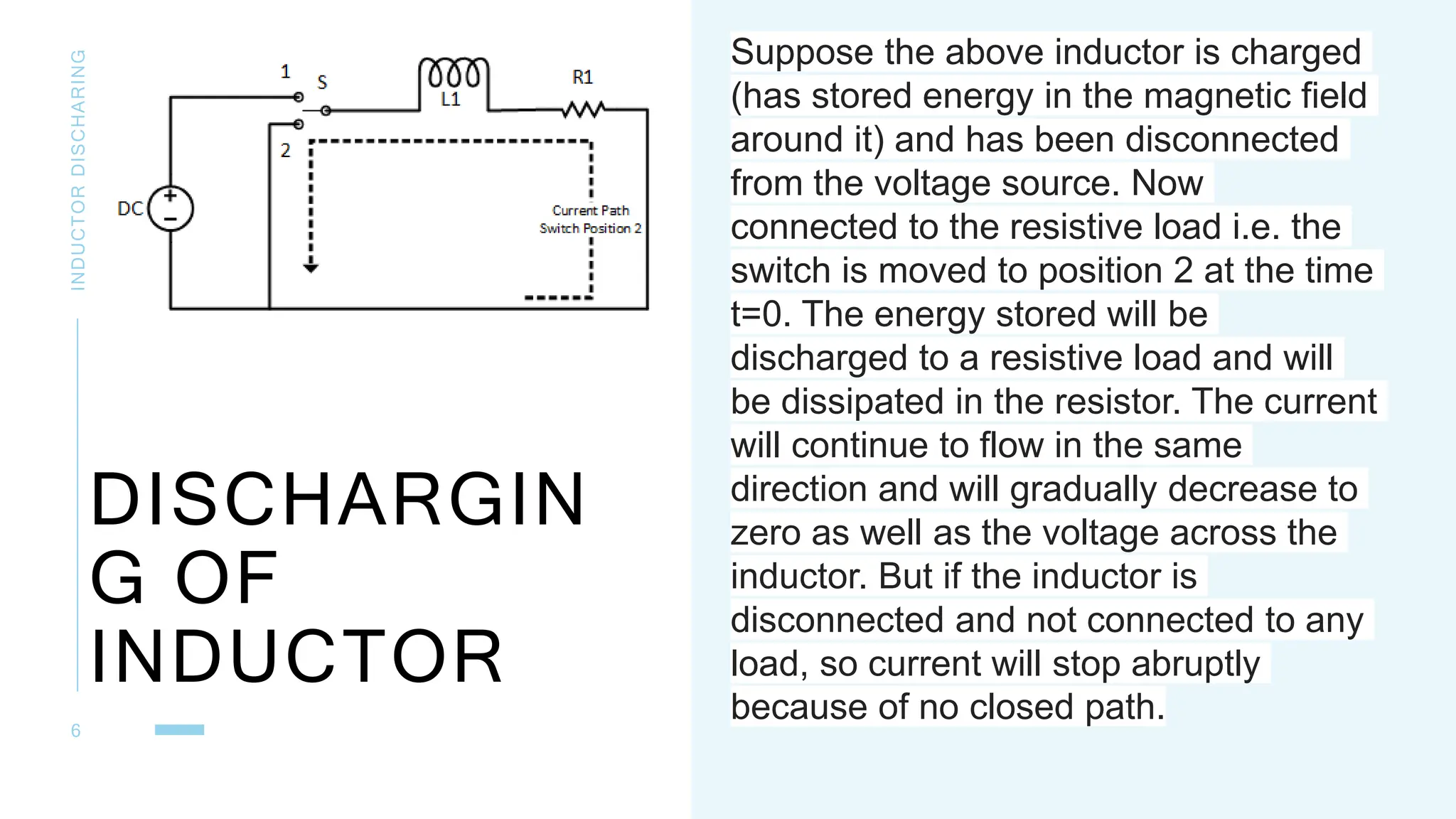 Inductor working principle,charging,discharging and application | PPTX
