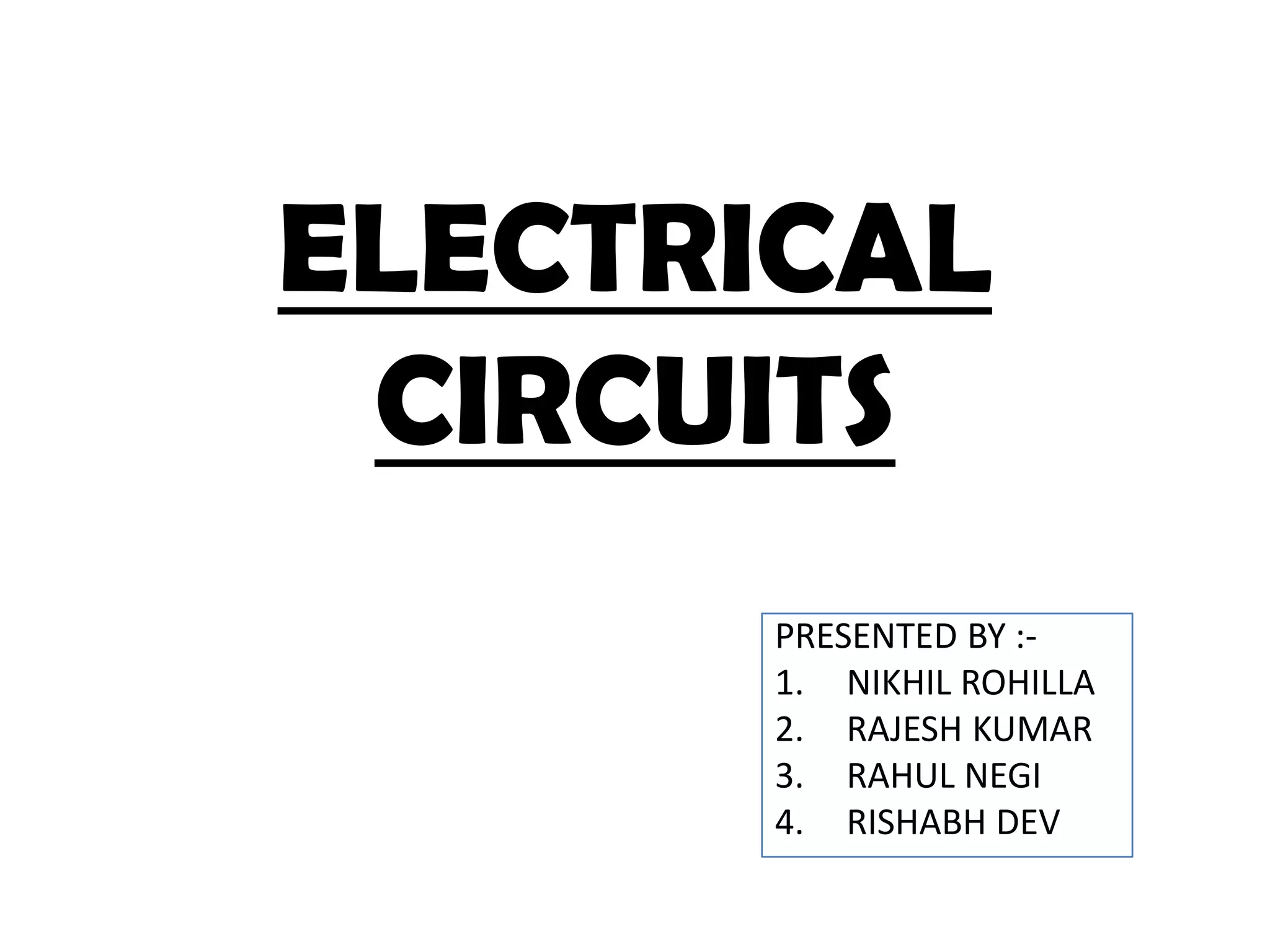 Electrical circuits in concept of linear algebra | PPTX
