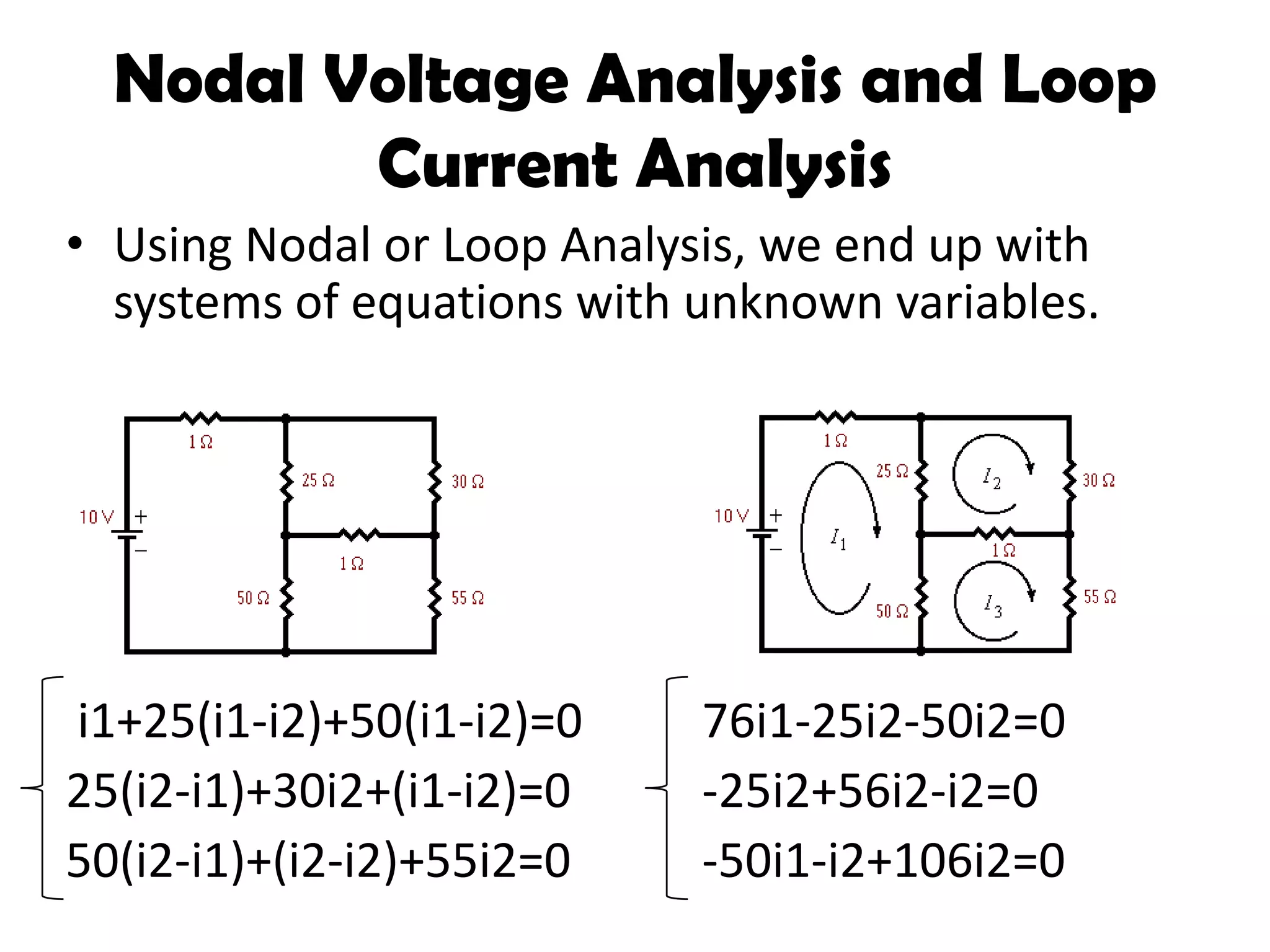 Electrical circuits in concept of linear algebra | PPTX