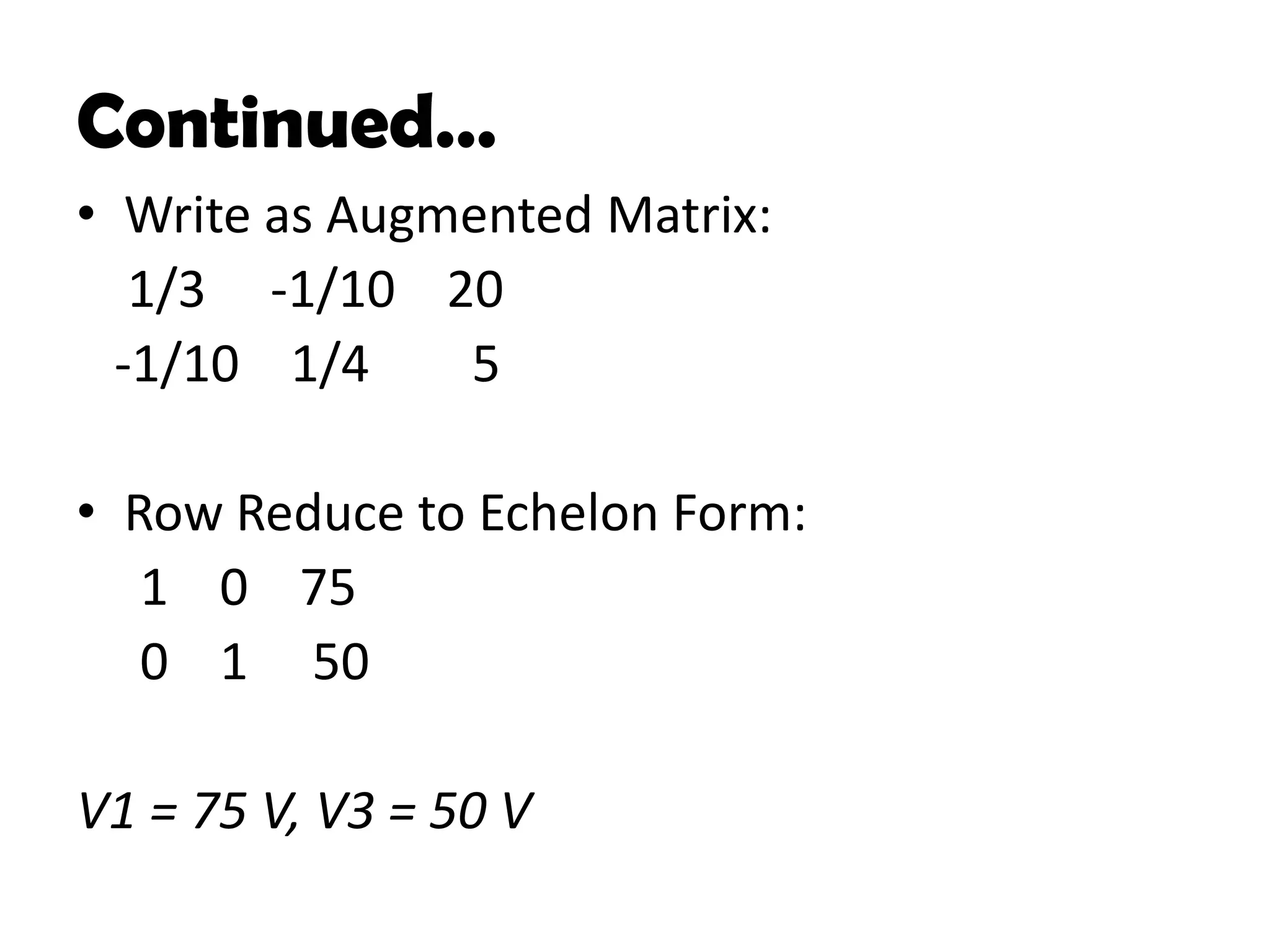 Electrical circuits in concept of linear algebra | PPTX