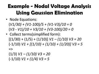Electrical circuits in concept of linear algebra | PPTX