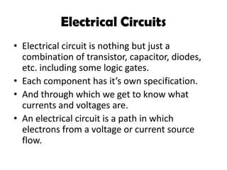 Electrical circuits in concept of linear algebra | PPTX