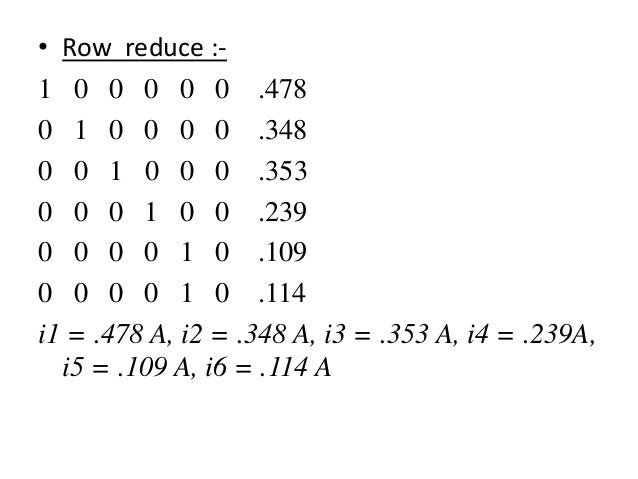 Electrical circuits in concept of linear algebra