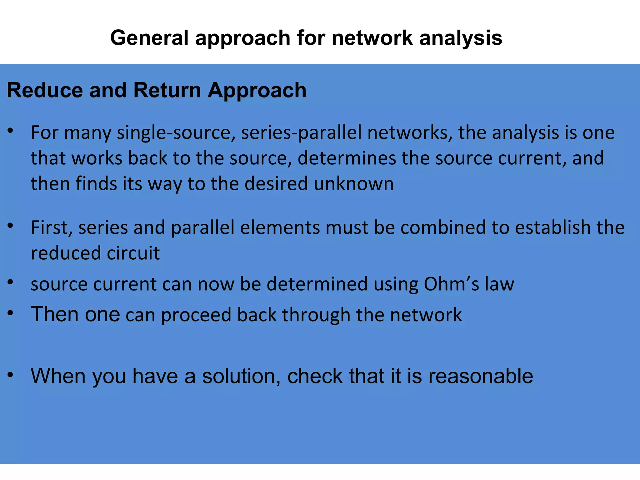 Electrical circuitsand methods of network analysis | PPT