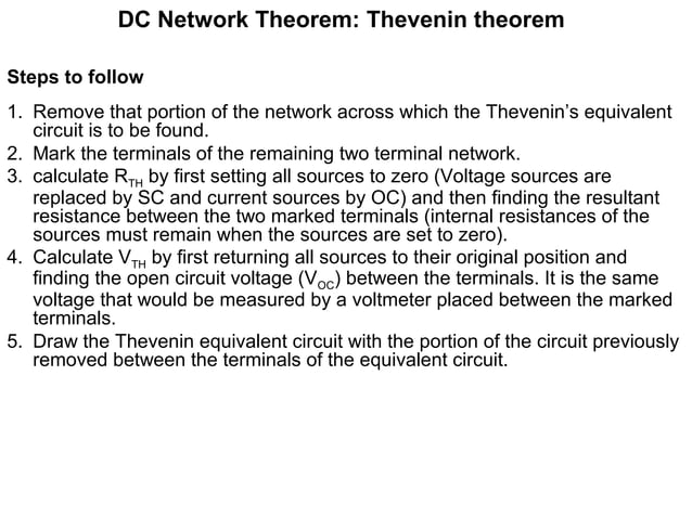 Electrical circuits dc network theorem | PPT | Computer Networking | Computing