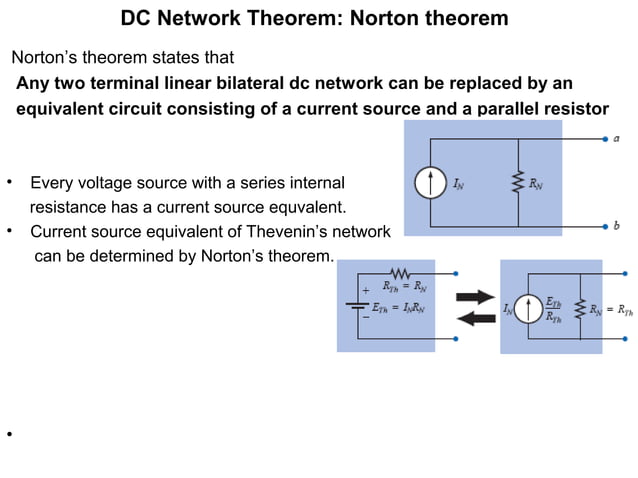 Electrical circuits dc network theorem | PPT | Computer Networking | Computing