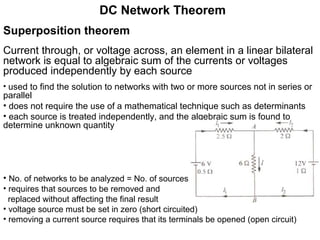 Electrical circuits dc network theorem | PPT