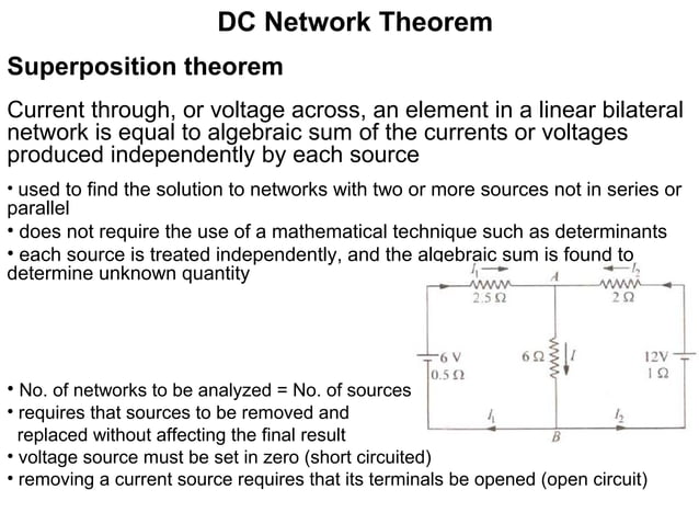 Electrical circuits dc network theorem | PPT | Computer Networking | Computing