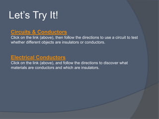 Electrical conductors & insulators | PPTX