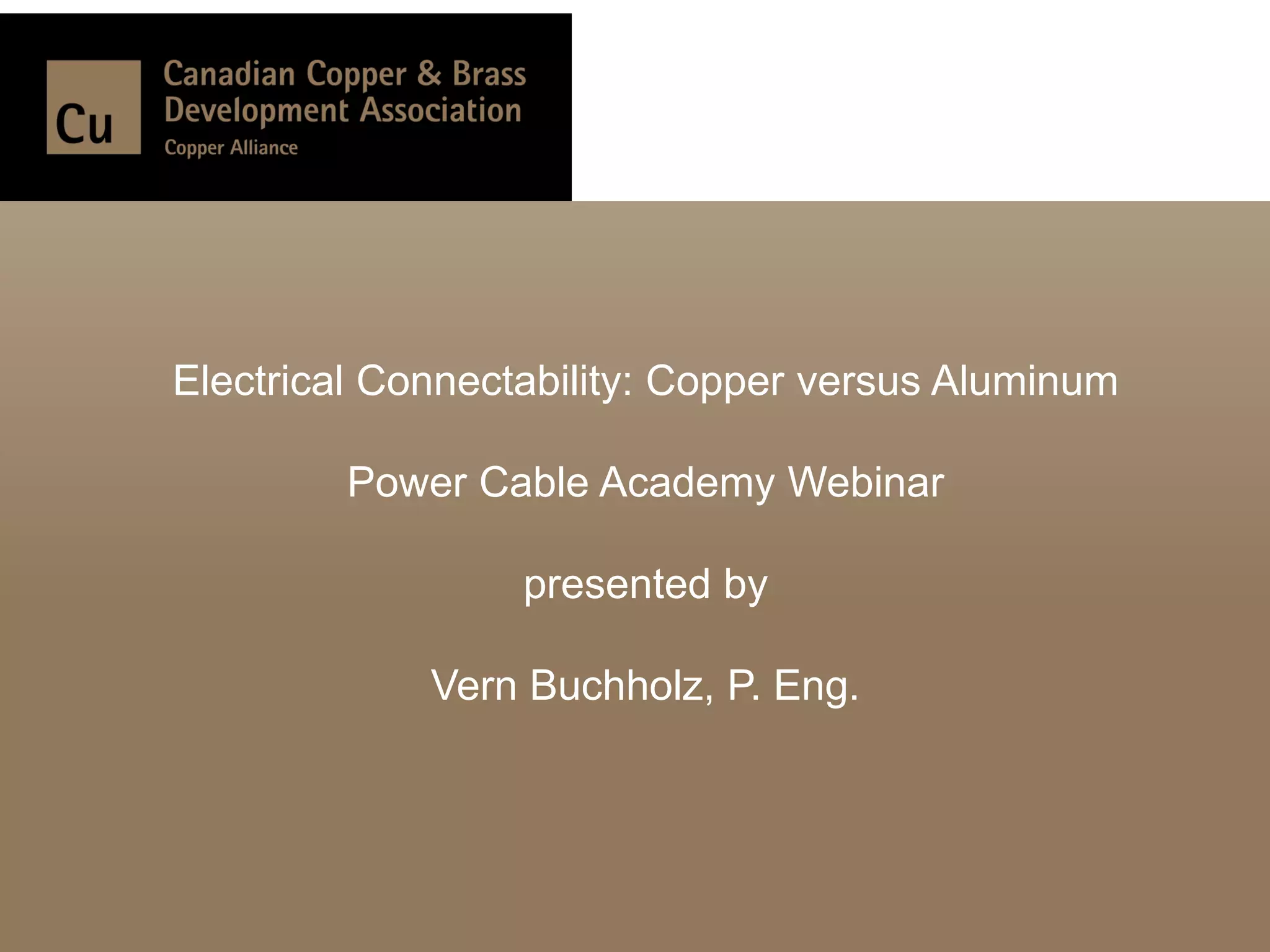 Electrical connectability copper versus aluminum | PDF