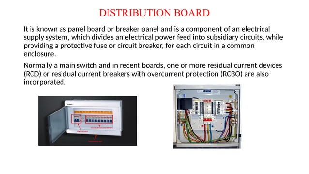 Electrical Control Panels S Y B Architecure Pptx Science