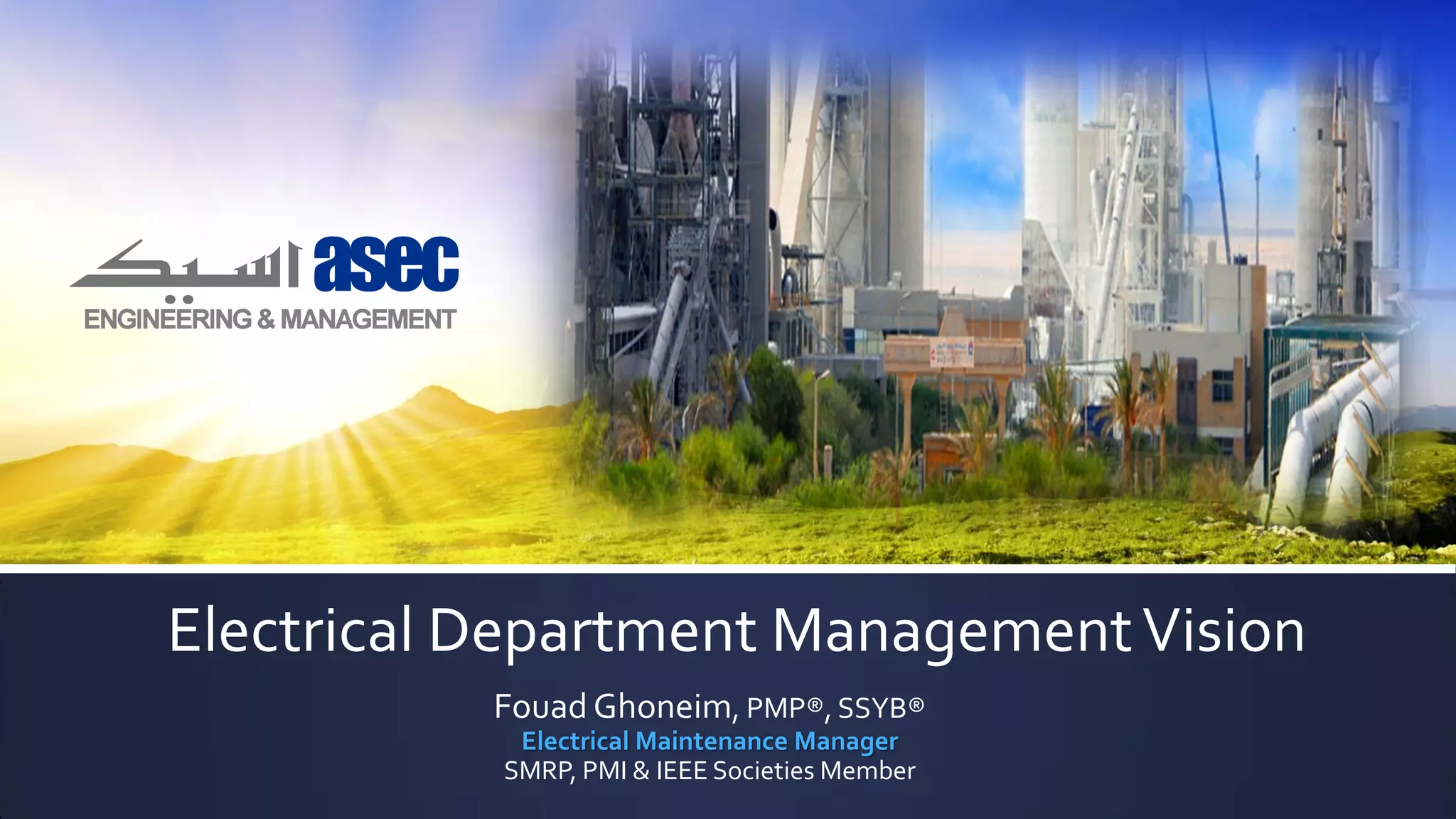 Electrical Department Maintenance Management Vision | PDF
