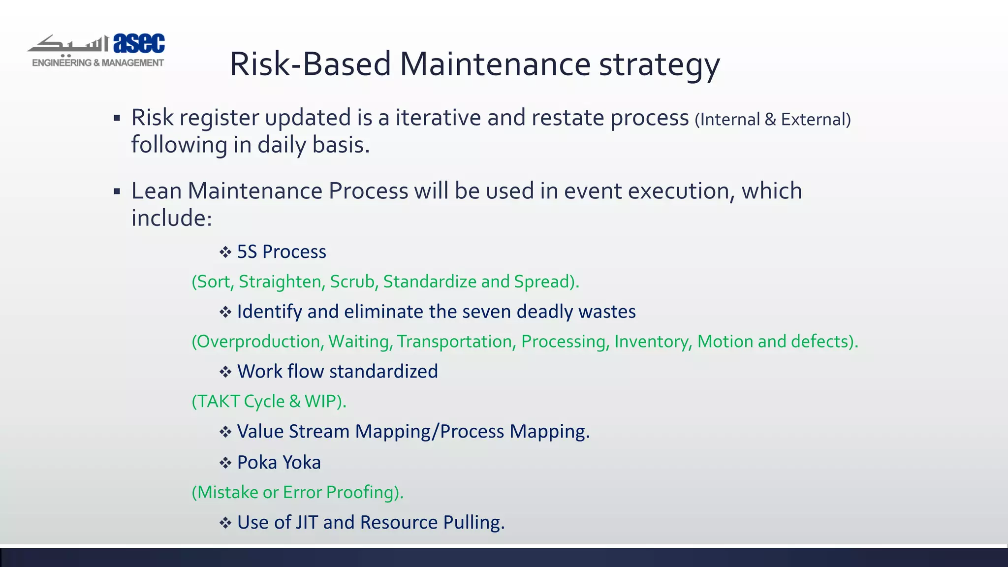 Electrical Department Maintenance Management Vision | PDF