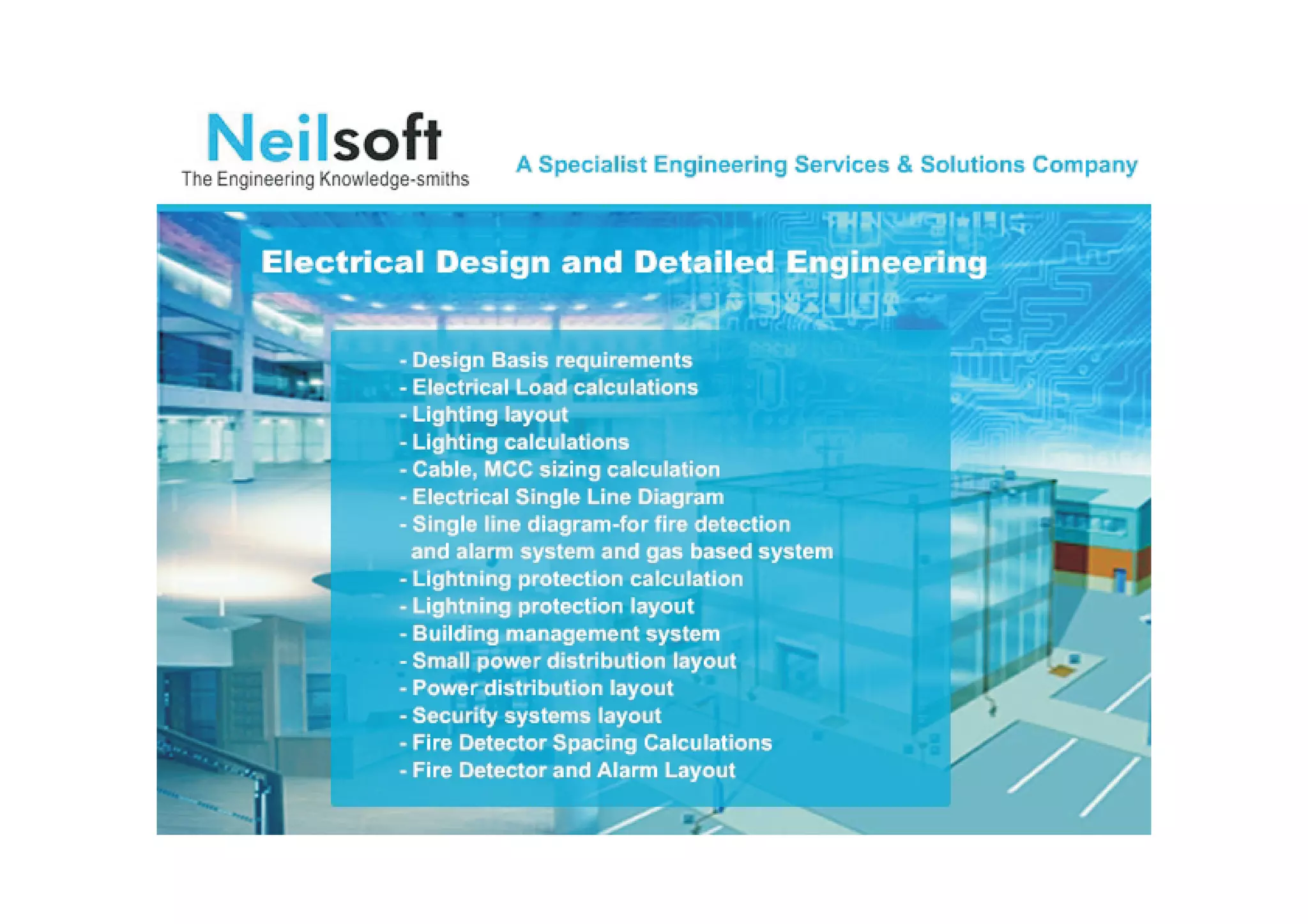 Electrical design and detailed engineering at neilsoft | PDF
