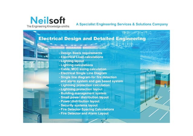 Electrical design and detailed engineering at neilsoft | PDF