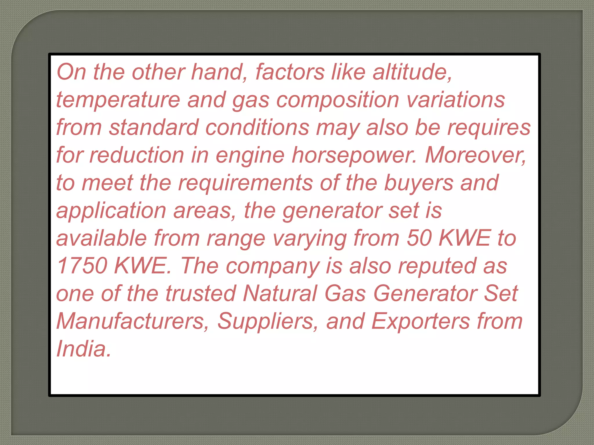 Electrical dg and generator sets | PPTX | Manufacturing Industry ...