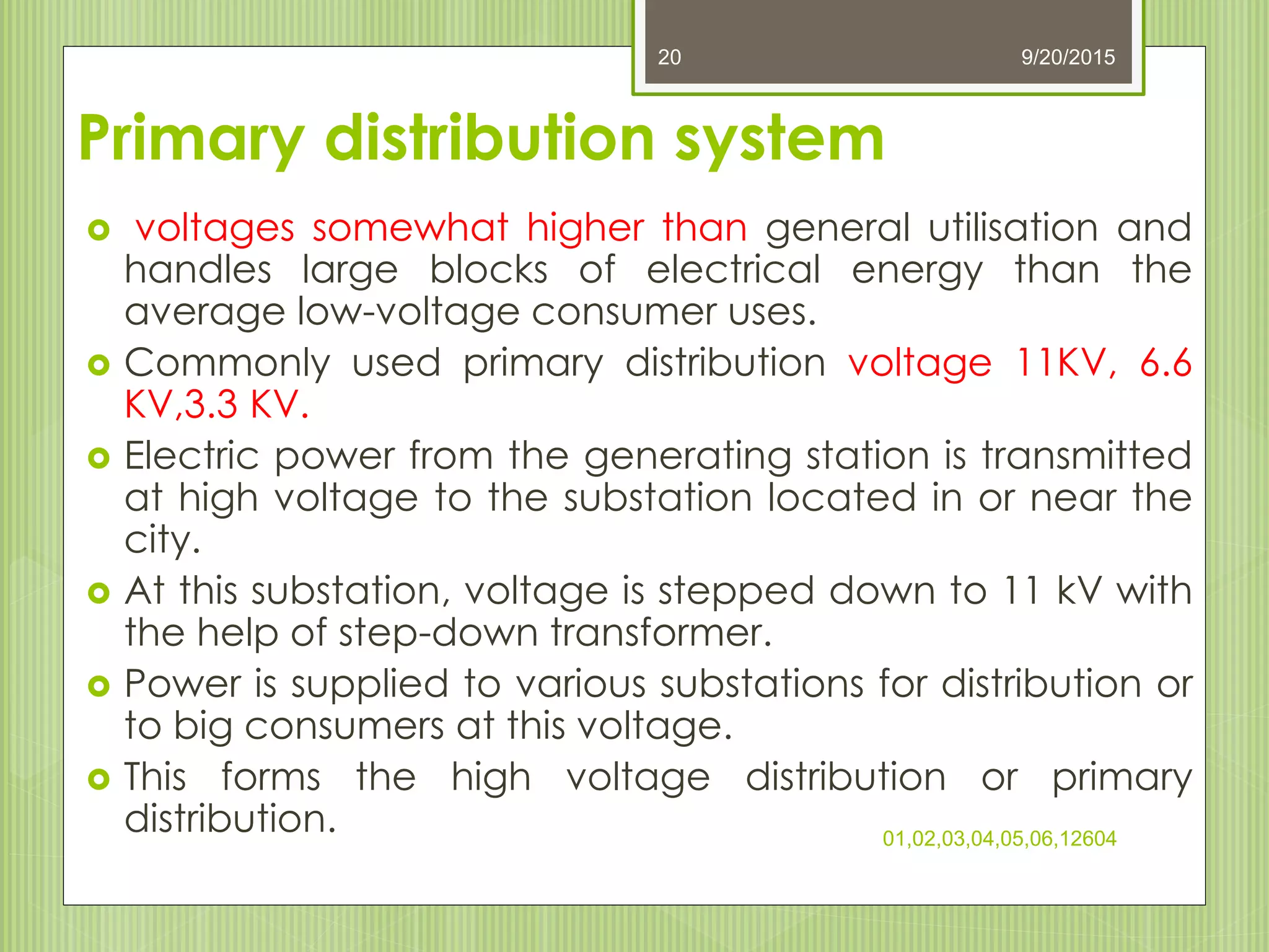 Electrical distribution system | PPTX