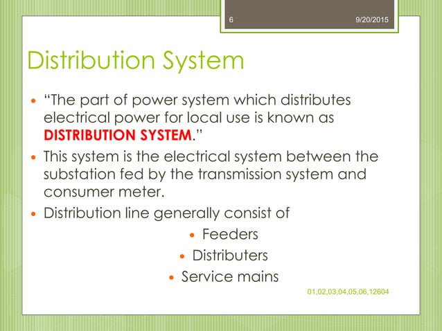 Electrical distribution system | PPTX | Gas and Electric | Home Utilities