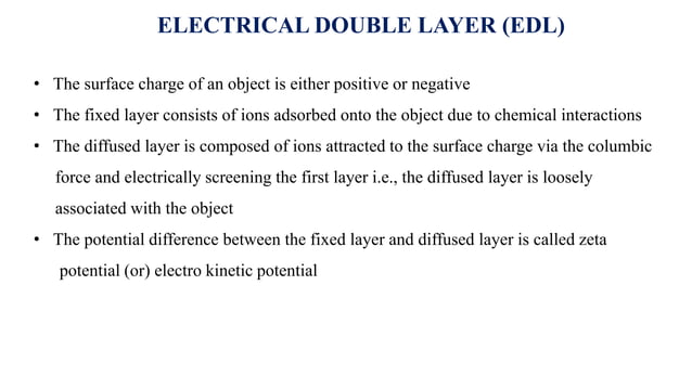 ELECTROCHEMISTRY - ELECTRICAL DOUBLE LAYER | PPTX | Chemistry | Science