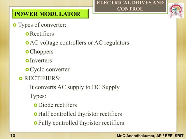 Electrical drives and control | PPTX