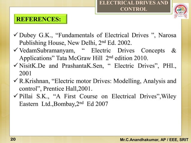 Electrical drives and control | PPTX