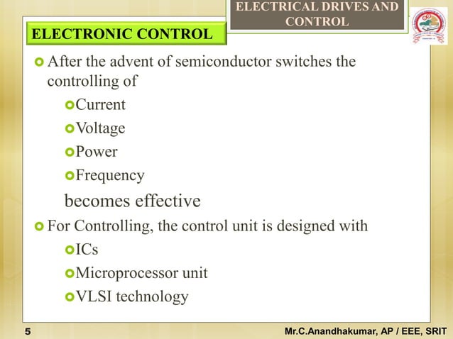 Electrical drives and control | PPTX